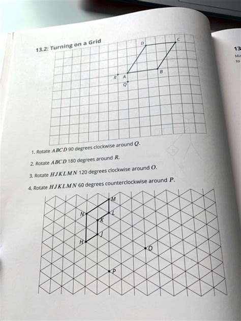 Grid Turning On Around Rotote Abcd Degrees Clockwise Degrees Around R Rotate Abc D
