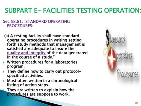 Usfda Guidelines Of Glp For Non Clinical Testing Laboratories Pptx