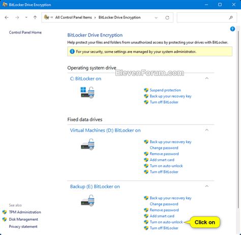 Turn On Or Off Auto Unlock For Bitlocker Drive In Windows 11 Windows