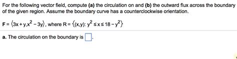 solved boundary for the following vector field compute a