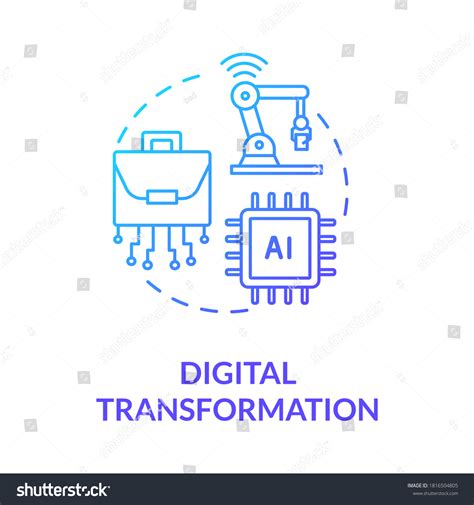Digital Transformation Blue Gradient Concept Icon เวกเตอร์สต็อก ปลอดค่าลิขสิทธิ์ 1816504805