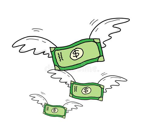 Flying Money Dollar Inflation Stock Vector Illustration Of Drawn