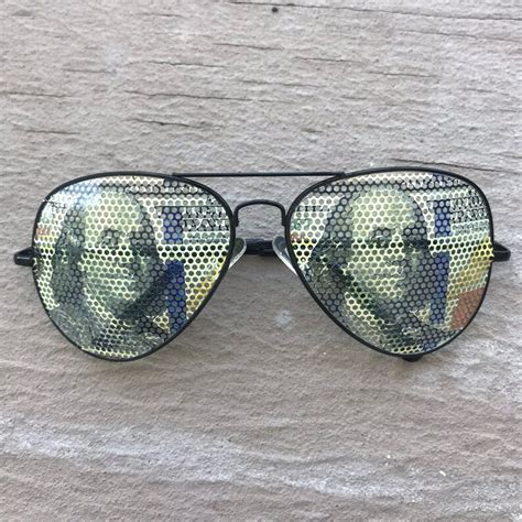 100 Dollar Bill Graphic Aviator Sunglasses Other Styles Etsy