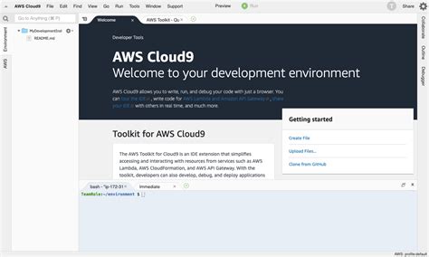 create a cloud9 instance to upload your static website workshop