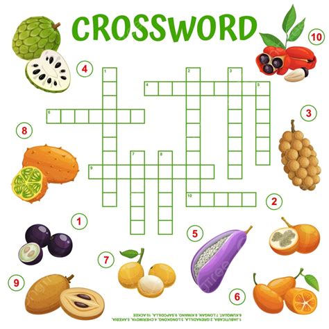 이국적인 열대 과일 크로스 워드 퍼즐 그리드 템플릿 Psd 다운로드 디자인 자료 다운로드