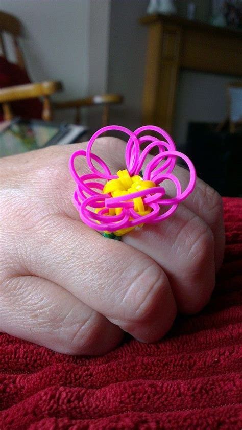Loom Band Flower Ring Loom Bands Rainbow Loom Flower Band