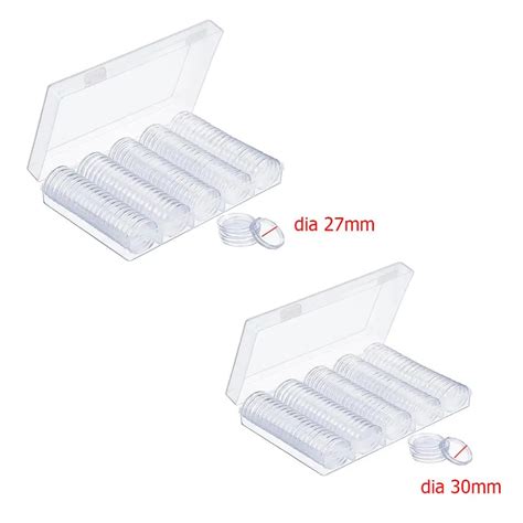 Coin Sorting Geebon 100pcs Coin Capsule Coin Case Holder Container Box