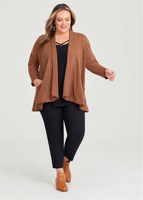 Shop Plus Size Shawl Collar Snug Cardigan Black Taking Shape Au