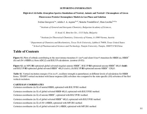 Pdf Ab Initio Simulations Of Gfp Chromophores