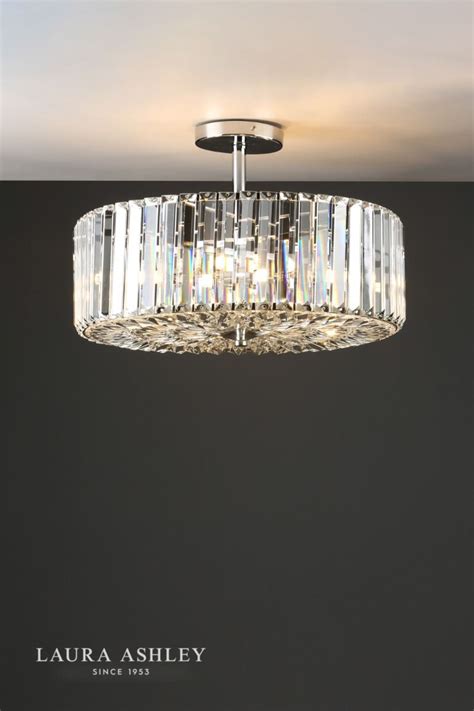 Laura Ashley Fernhurst 4lt Semi Flush Polished Chrome Glass