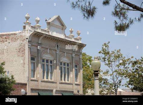 Afternoon Sun Shines On Historic Buildings Of Downtown Hanford