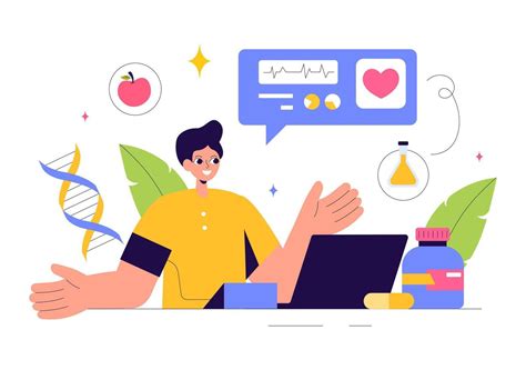 Illustration Of Biohack Processes With Technological And Health Hacking