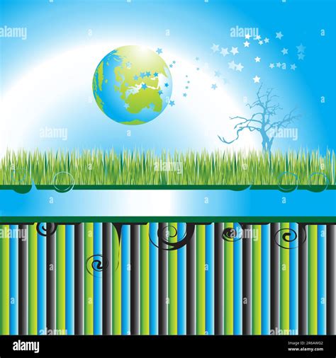 World Map 3d Globe Fantasy Frame Vector Illusrtation Stock Vector