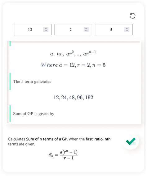 Sum Of A Gp Free Math Problem Solver With Steps Mathcrave