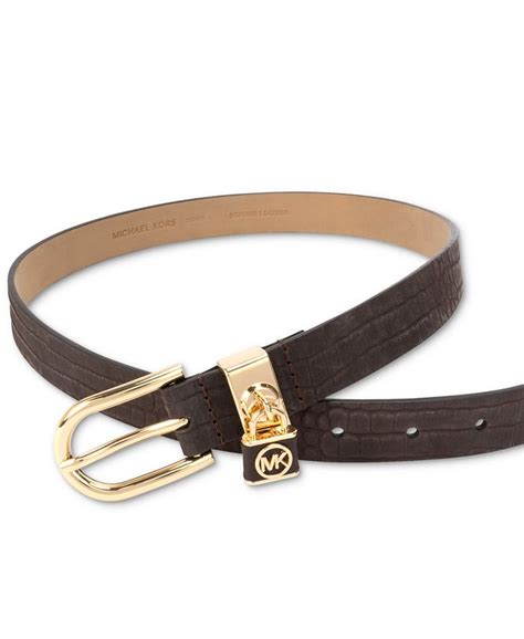 Michael Kors Womens Croc Embossed Belt Macys