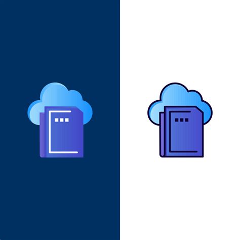 Cloud File Data Computing Icons Flat And Line Filled Icon Set Vector