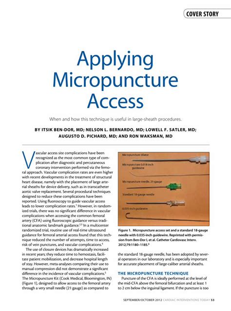 Pdf Applying Micropuncture Access Cardiac … Pdfs Cit0912