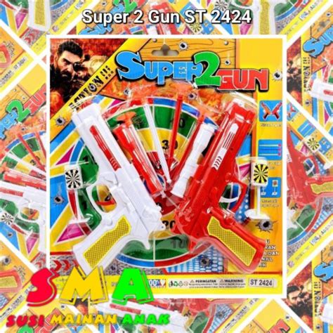 Jual Mainan Pistol Super Gun 2in1 Peluru Bisa Nempel Di Kaca Shopee