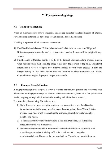 Fingerprint Recognition Using Minutiae Based Feature Pdf