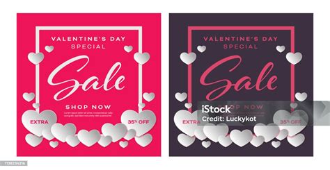 발렌타인 데이 세일 제안 배너 템플릿입니다 벡터 일러스트입니다 2월에 대한 스톡 벡터 아트 및 기타 이미지 2월 가격 계절 Istock