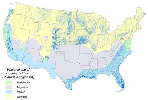 Range Map For The American Bittern Boraurus Lentiginosus With