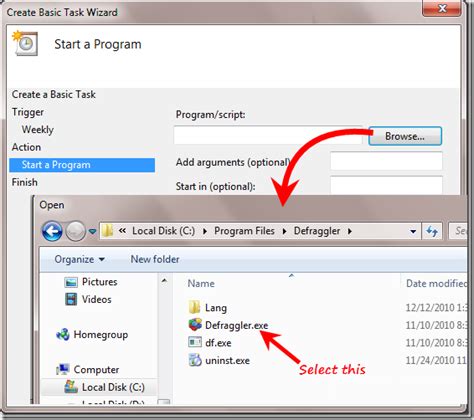 using windows 7 task scheduler run programs at specific time or day
