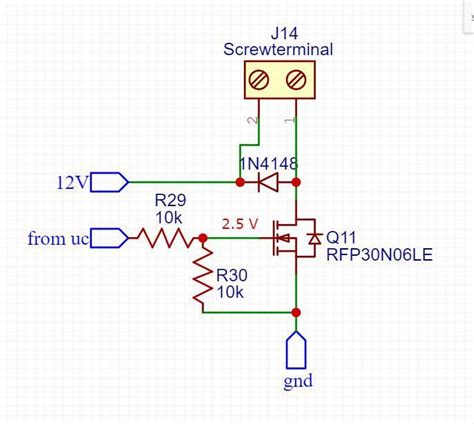 My MOSFET switch isn't working as expected. I think I am using the ...