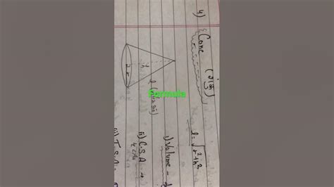 Cone Formula Sanku Ka Aaytan Youtube