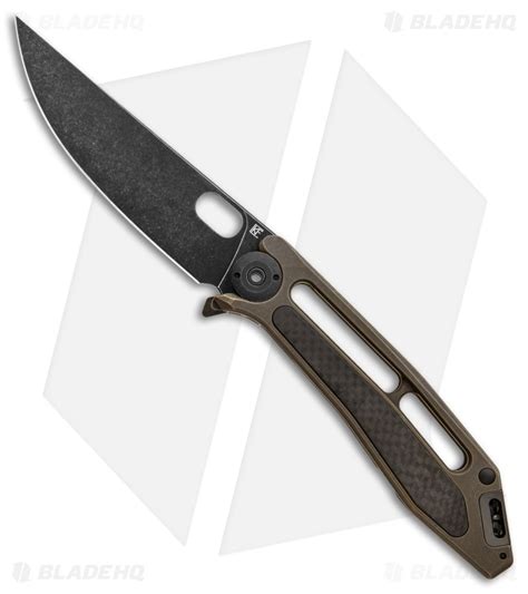 Custom Knife Factory Kadat Bronze Ti Flipper Knife Black M390