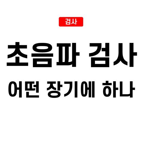 초음파 검사 Ultrasound Examination 의학당