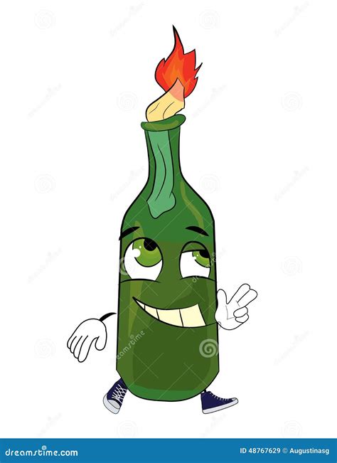 Happy Molotov Cocktail Cartoon Stock Illustration Illustration Of