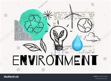 Collage Recycling Symbol Light Bulb Globe Stock Illustration 2542771883