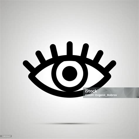 눈동자와 속눈썹 기호 그림자와 함께 간단한 검은 색 아이콘으로 눈을 열고 곡선에 대한 스톡 벡터 아트 및 기타 이미지 곡선