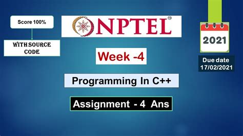 Nptel Programming In C Week4 Assignment 4 Solutions 2021 Swayam