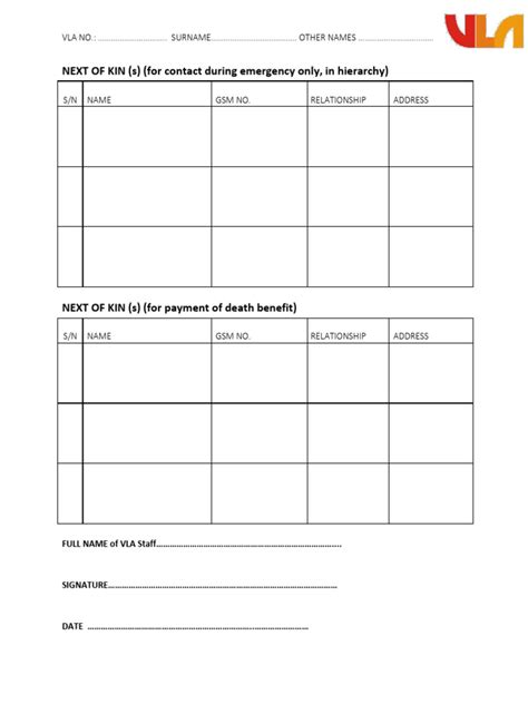 Vla Next Of Kin Back Page Pdf