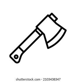 Axe Sign Outline Linear Icon Stock Vector Royalty Free Shutterstock