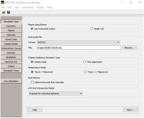 Simulation Type Setup