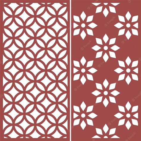 Cnc 라우터 및 레이저 절단을 위한 원활한 패턴 디자인 프리미엄 벡터