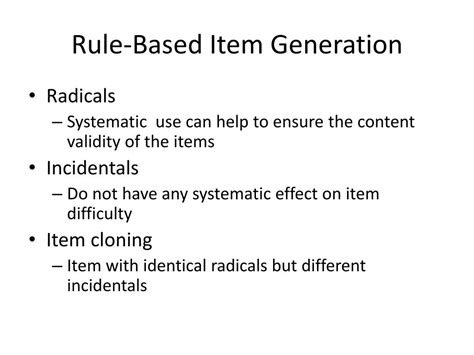Ppt Optimal Test Design With Rule Based Item Generation Powerpoint Presentation Id4695792