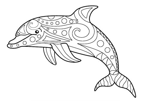 Dolfijn En Eenvoudige Patronen Kleurplaat Kinderen Kleurplaat