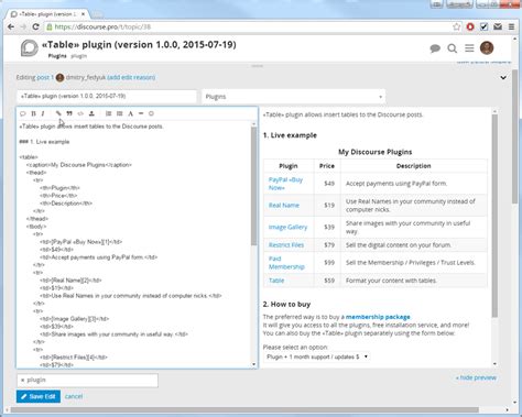 Table Plugin Discontinued Because Its Functionality Is In The