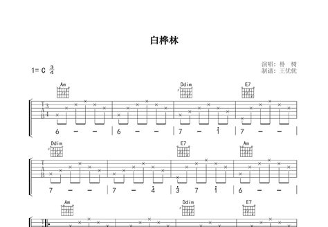 白桦林吉他谱朴树c调弹唱43单曲版 吉他世界
