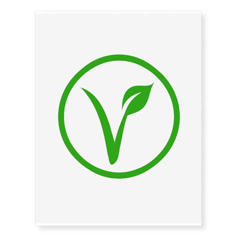 Vegan Temporary Tattoos The V Label Symbol