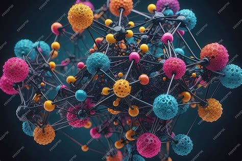 Premium Photo Colourful Atoms Forming Molecular Structure Created Using Generative Ai Technology