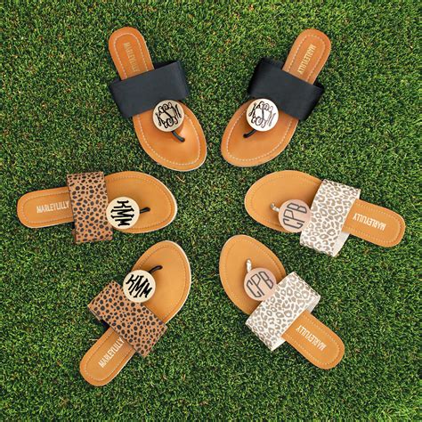 Monogrammed Sandals Monogram Faux Leather Sandals