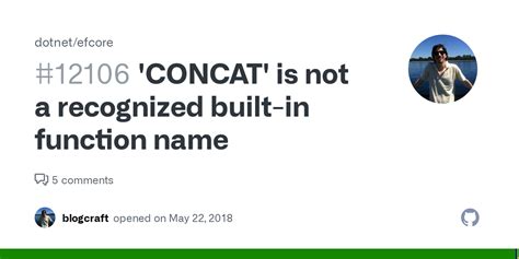 CONCAT Is Not A Recognized Built In Function Name Issue 12106