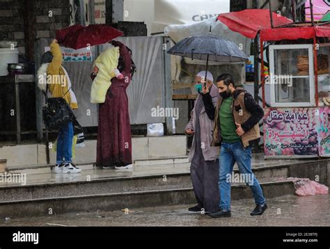 Nuseirat Refugee Camp The Gaza Strip Palestine 18th Jan 2021 The