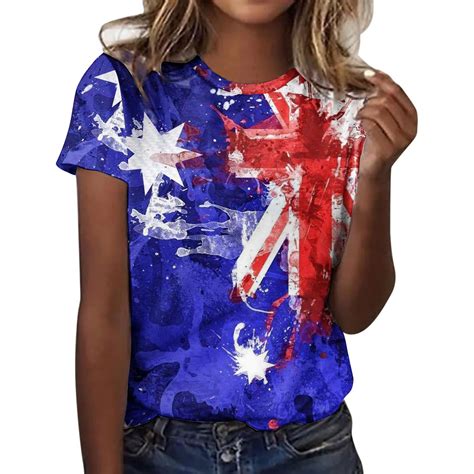 Seaopen 4th Of July Tshirts For Women American Flag Graphic Tee Stars