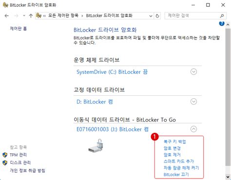 Bitlocker 암호화를 사용하여 전체 드라이브의 파일 보호하기《22》 Windows 10