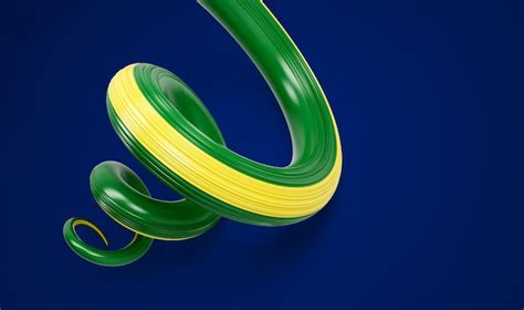 3d Bandeira Do Brasil Fita Brilhante Espiral 3d Do Brasil Isolada Em